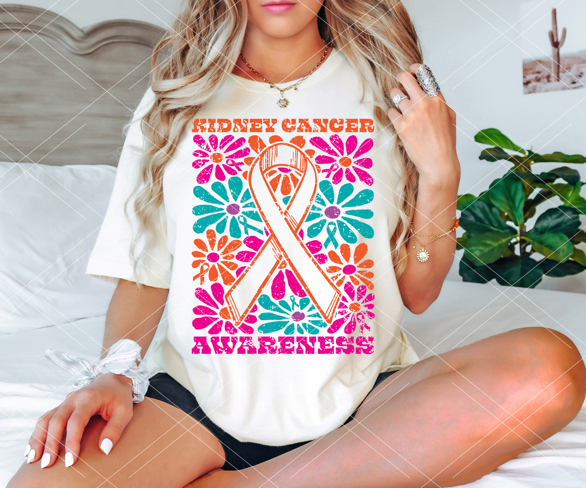 Groovy Floral Kidney Cancer Awareness Digital | Anything You Can Screen ...